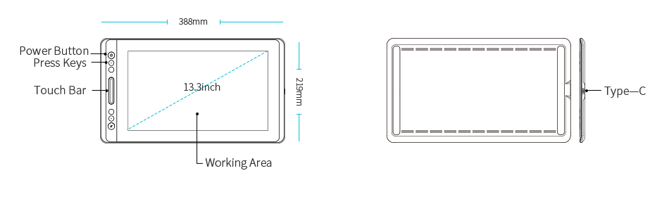 Kamvas Pro 13 Pen Display for drawing - Huion